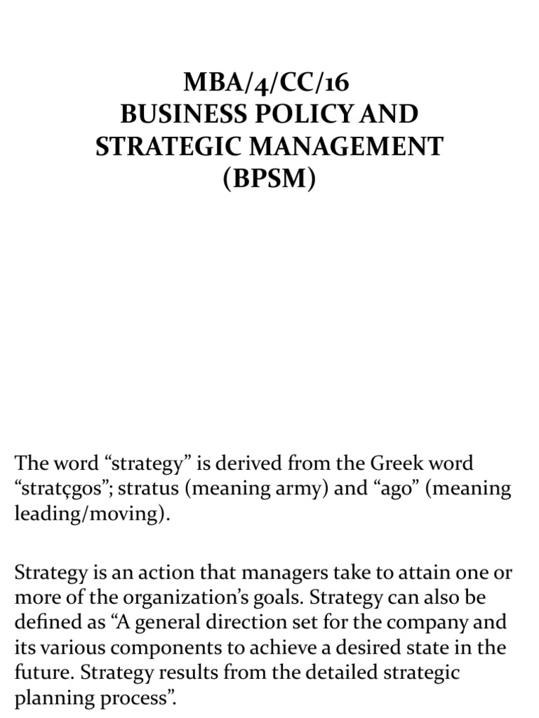 Strategic Management | PDF | Strategic Management | Goal