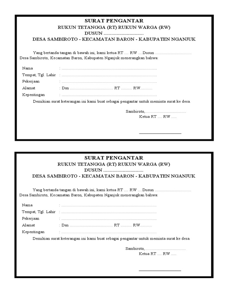 Form RT RW | PDF | Griya & Taman