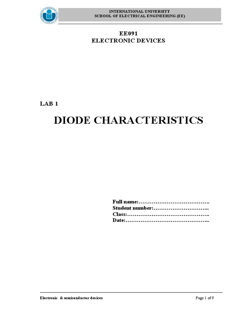 Diode Characteristics Lab Guide | PDF | Diode | Rectifier