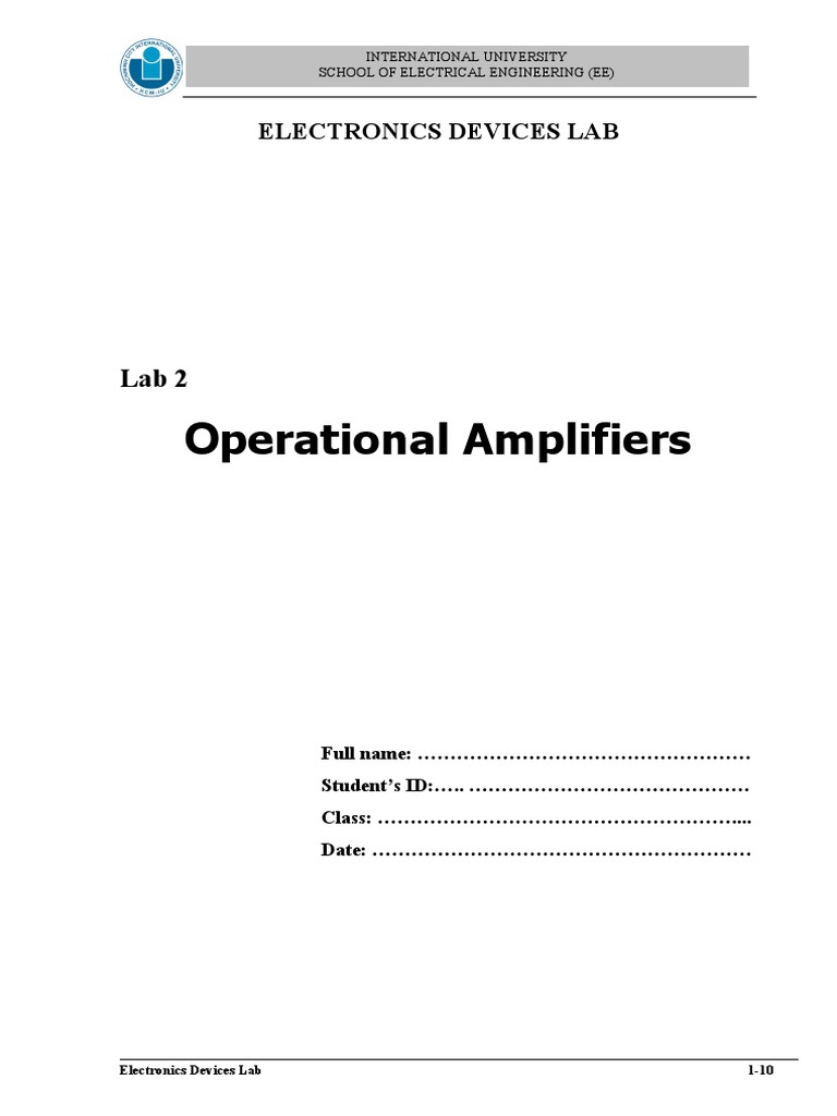 Electronic-Device-lab-2-Operational Amplifiers | PDF | Operational ...