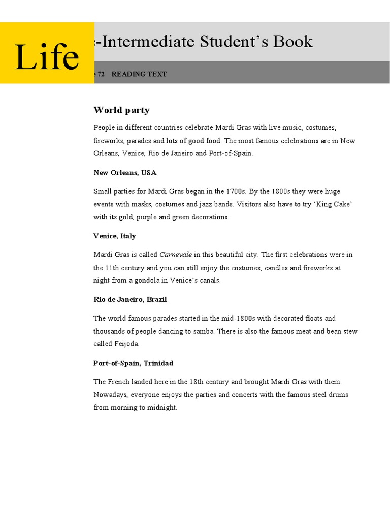 Life Life: Pre-Intermediate Student's Book | PDF