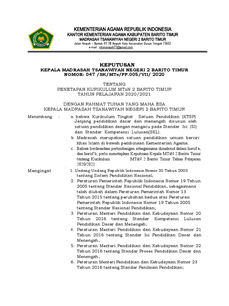 SK Tim Supervisi | PDF