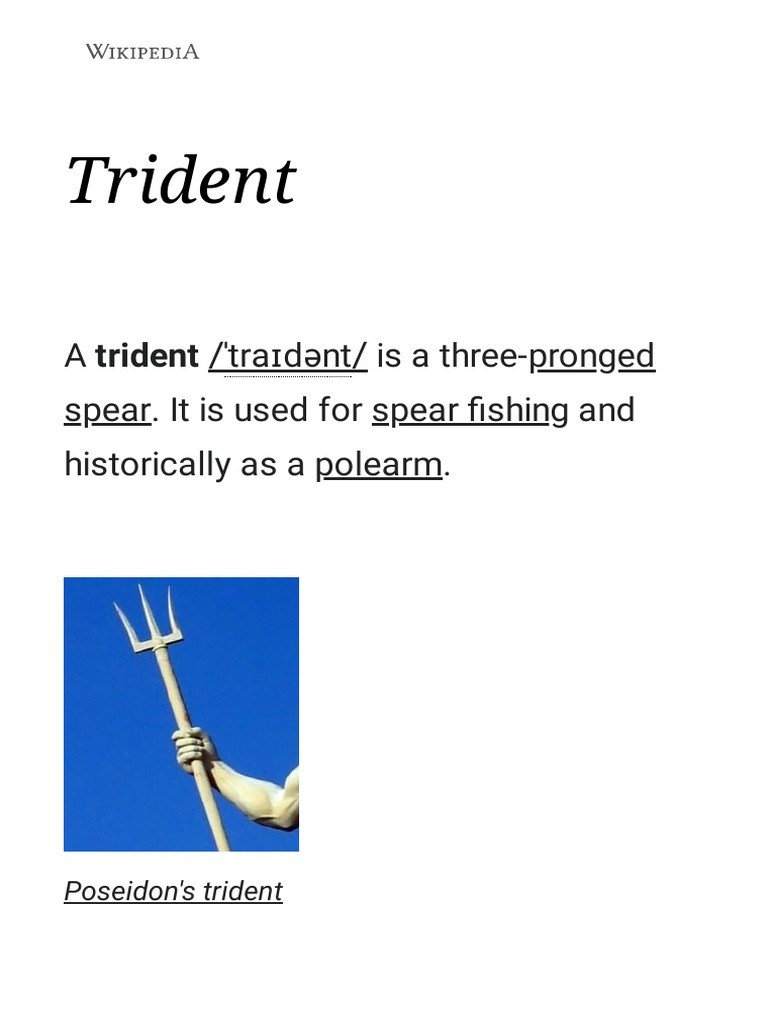 Poseidon's Trident: A History of the Three-Pronged Spear | PDF