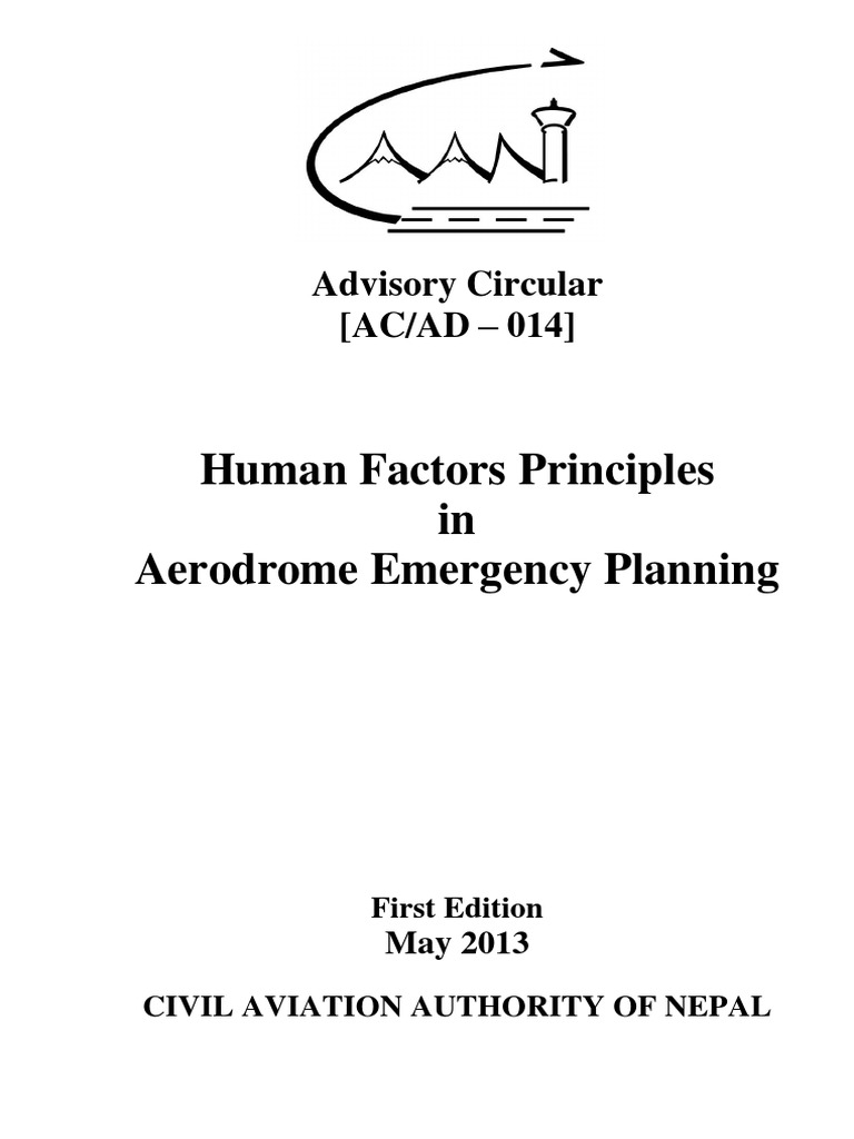 Human Factors Principles in Aerodrome Emergency Planning: Advisory ...
