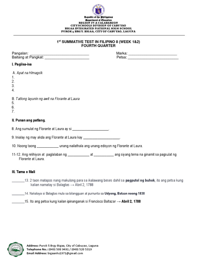 Grade 8 Summative Test Q4 Week12 | Download Free PDF | Meiosis ...