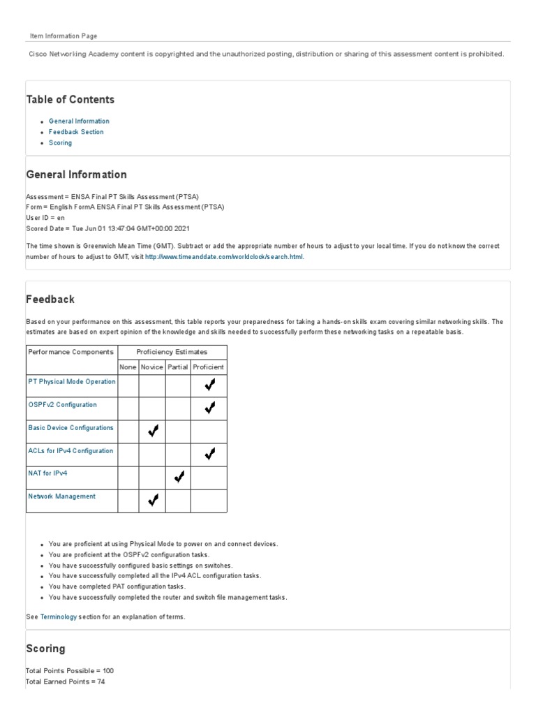 General Information Feedback Section Scoring | PDF | Ip Address ...