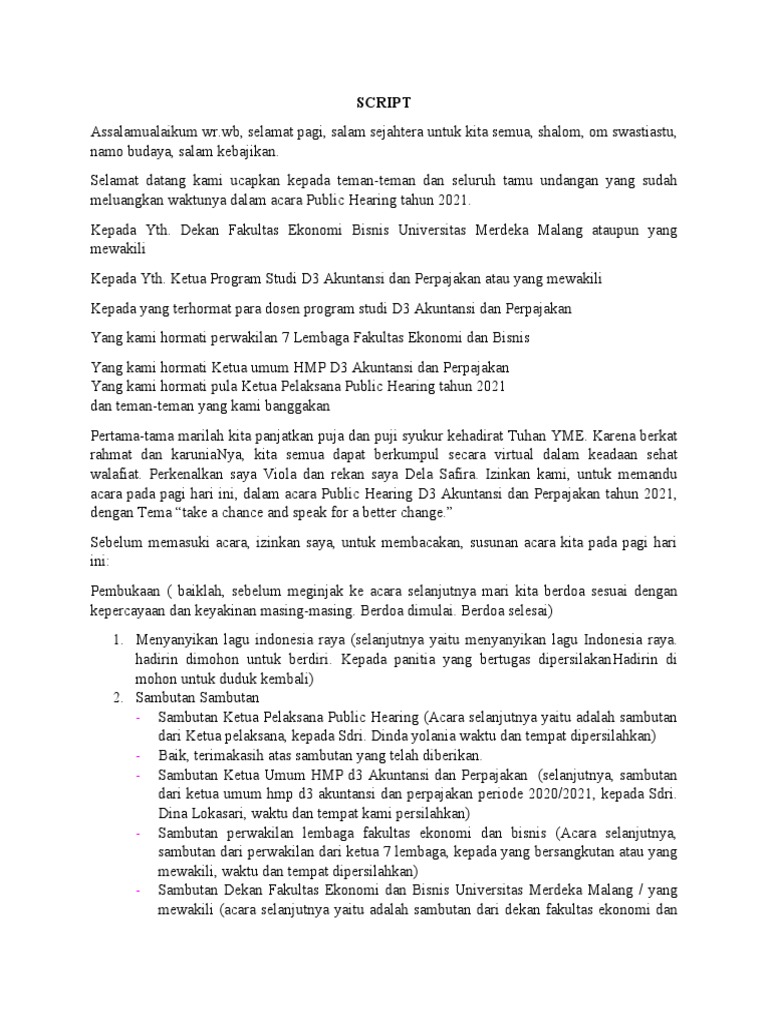 Script MC Public Hearing | PDF