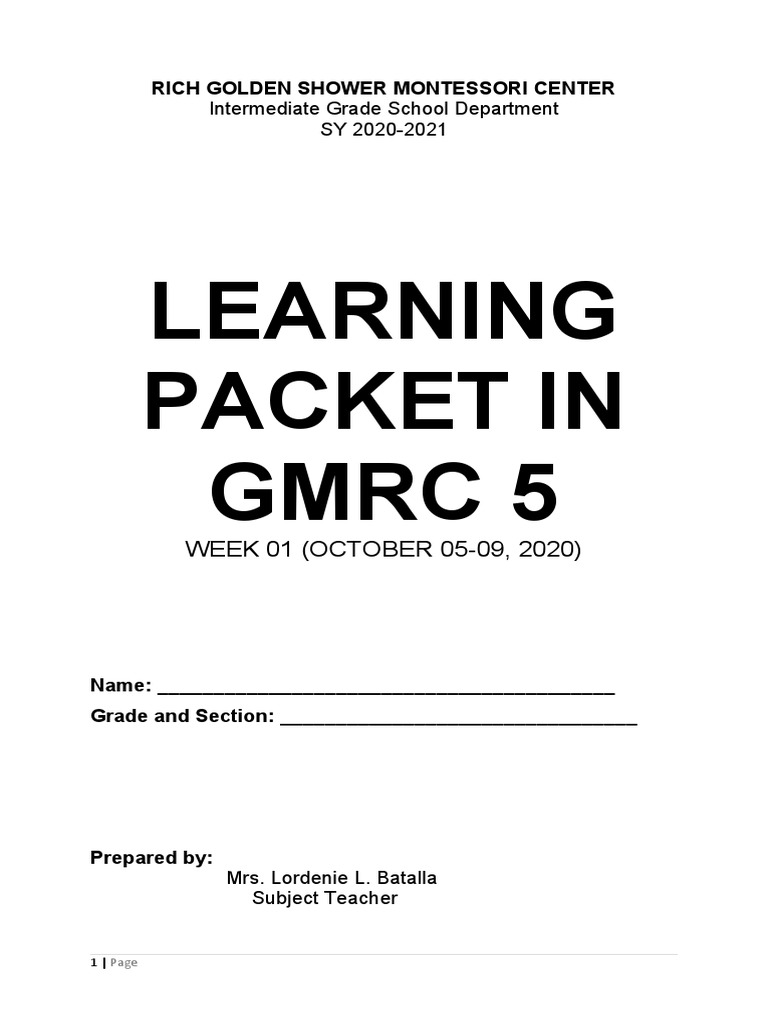 Learning Packet in GMRC 5: WEEK 01 (OCTOBER 05-09, 2020) | PDF | Wi Fi ...