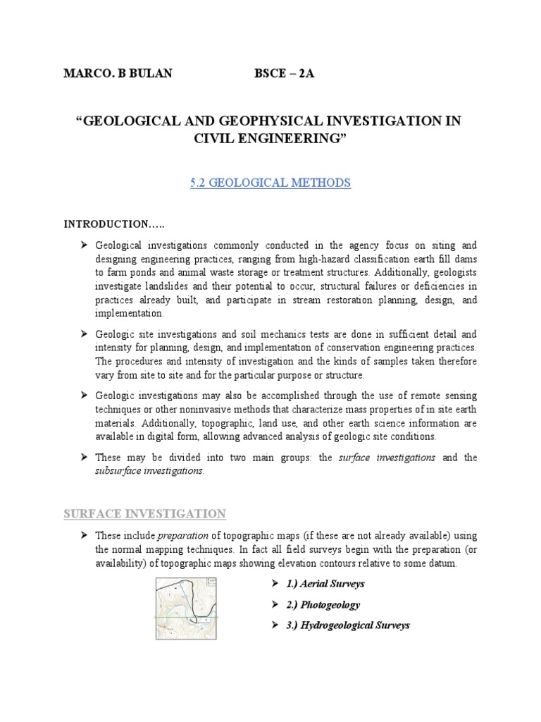 Geological and Geophysical Investigation in Civil Engineering | PDF ...