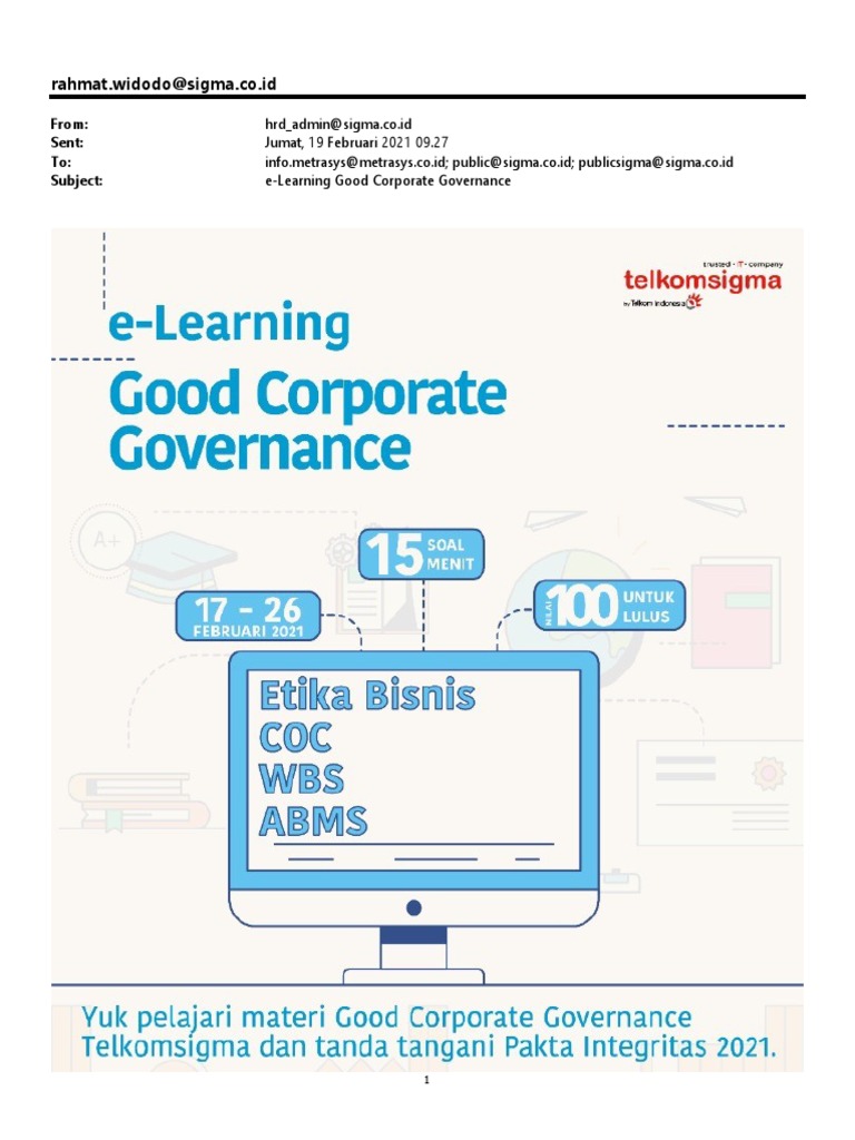 e-Learning GCG dan Pakta Integritas | PDF