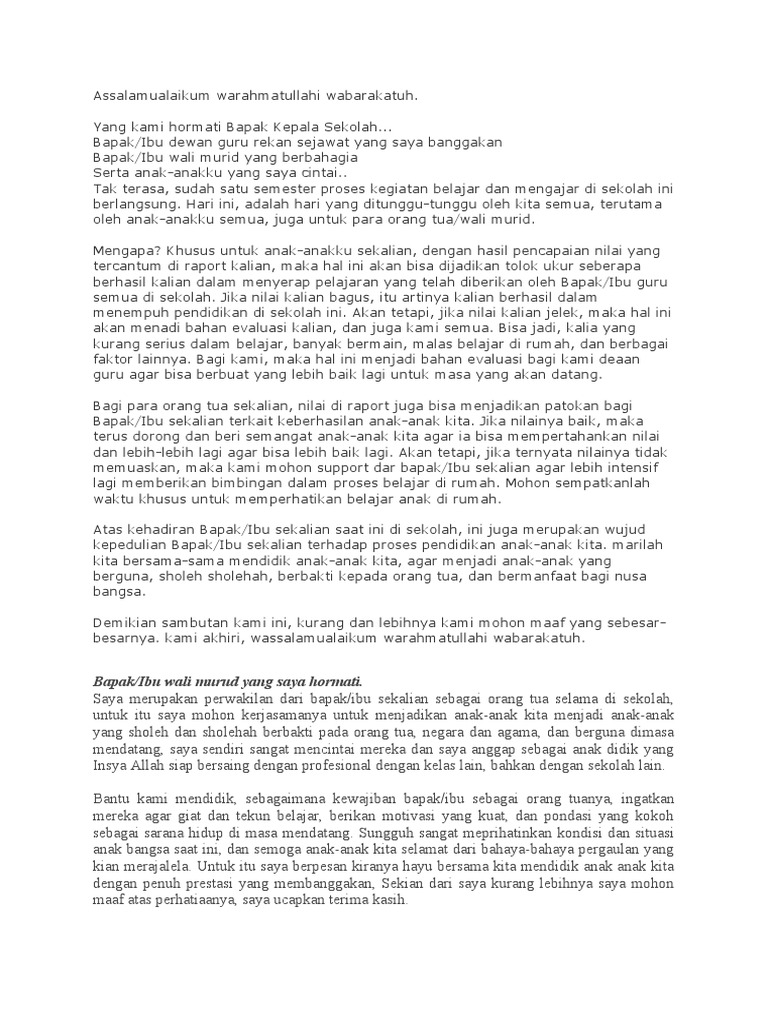 Contoh Sambutan | PDF