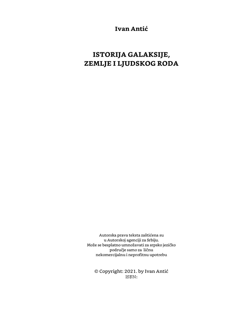 Ivan - Antic - Istorija - Galaksije - Zemlje - I - Coveka | PDF