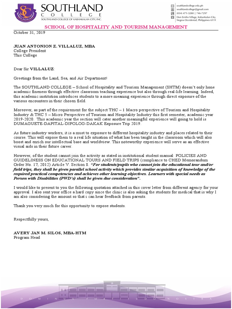 Letter For President Approval Quotation | PDF