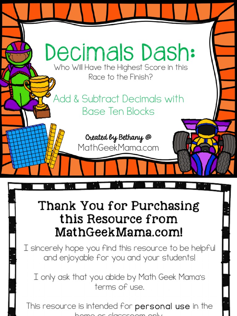 Add Subtract Decimals Board Game | PDF | Science | Science And Technology