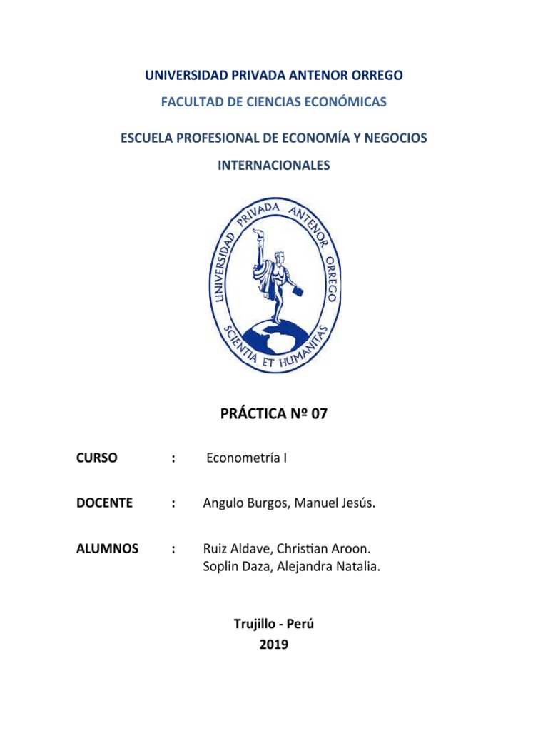 Econometr A I PR Ctica 07 | PDF | Elasticidad (economía) | Ahorro