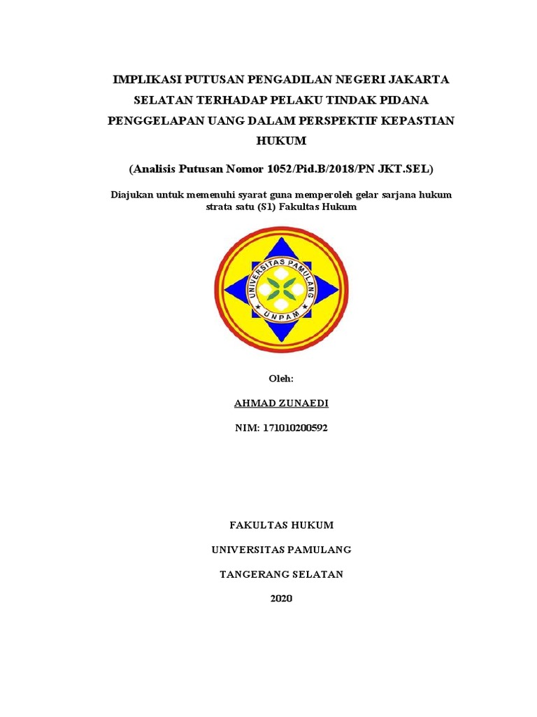 Contoh Proposal Skripsi Hukum Pidana | PDF