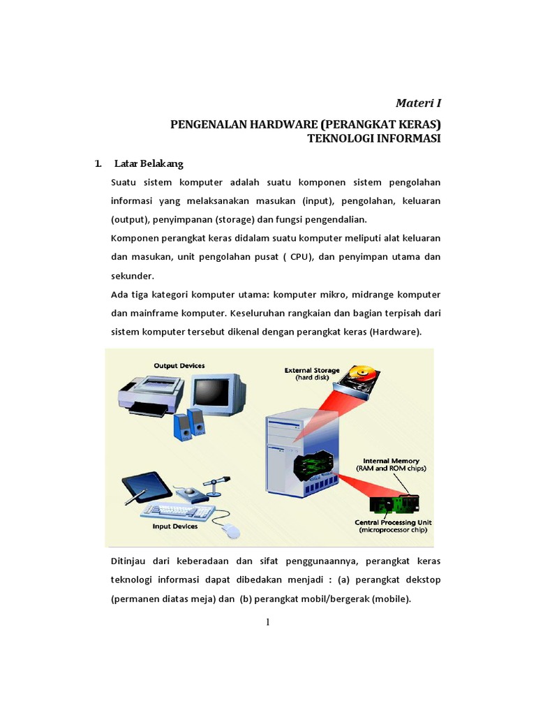 Pengenalan Hardware (Perangkat Keras) | PDF