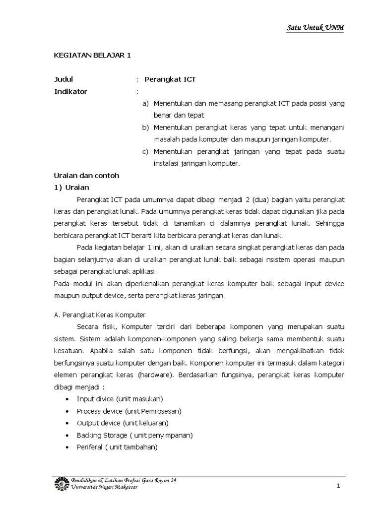Perangkat Keras ICT dan Fungsinya | PDF | Game & Aktivitas | Teknologi ...