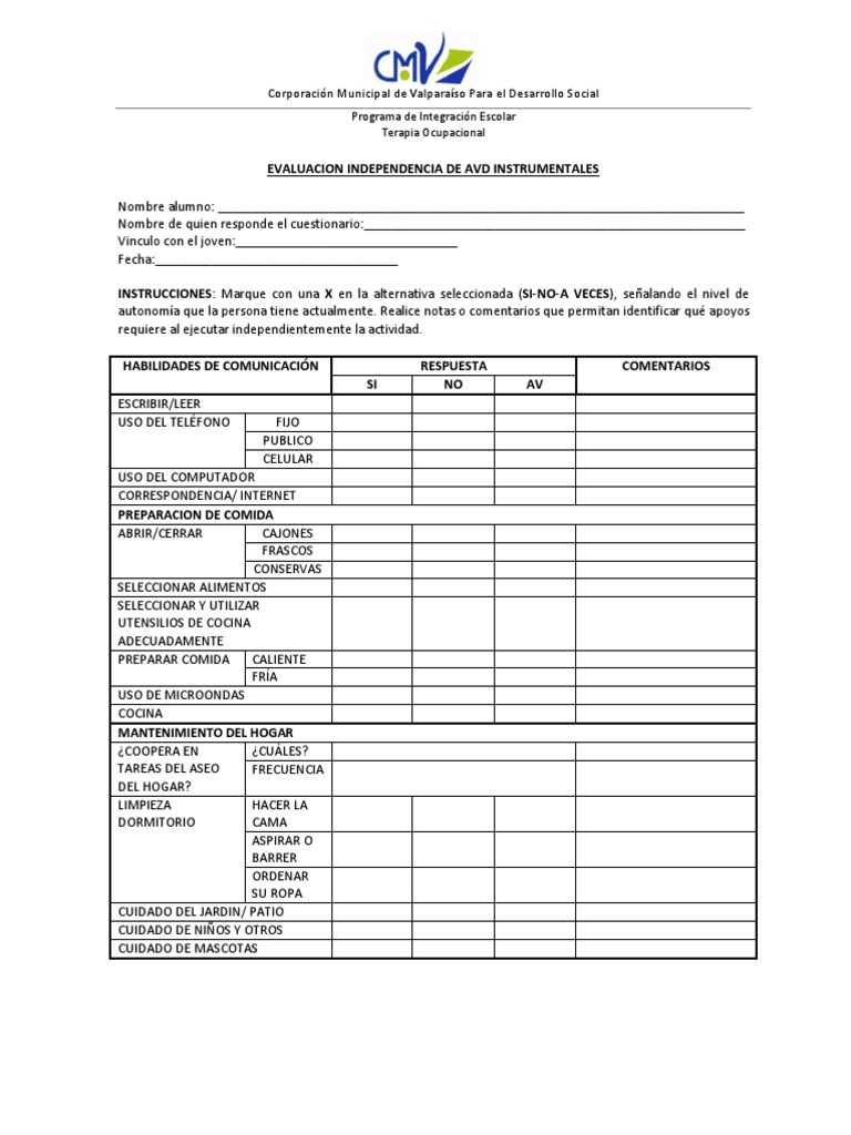 Ev. AVD Instrumentales | PDF | Science | Ciencia y Tecnología