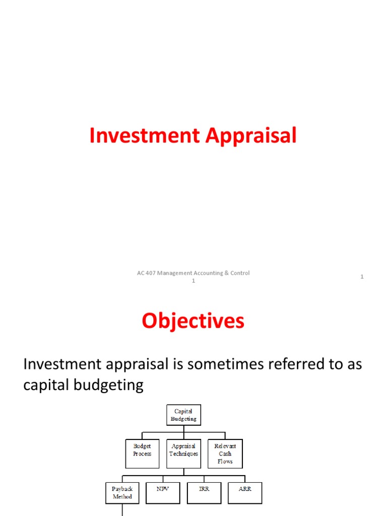 Investment Appraisal Techniques | PDF | Capital Budgeting | Net Present ...