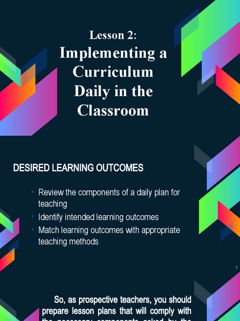 Chapter 3 Lesson 2 - Implementing A Curriculum Daily in The Classroom ...
