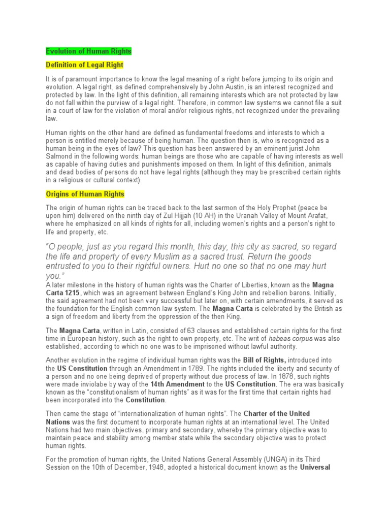History and Evolution of Human Rights | PDF | Human Rights | Applied Ethics