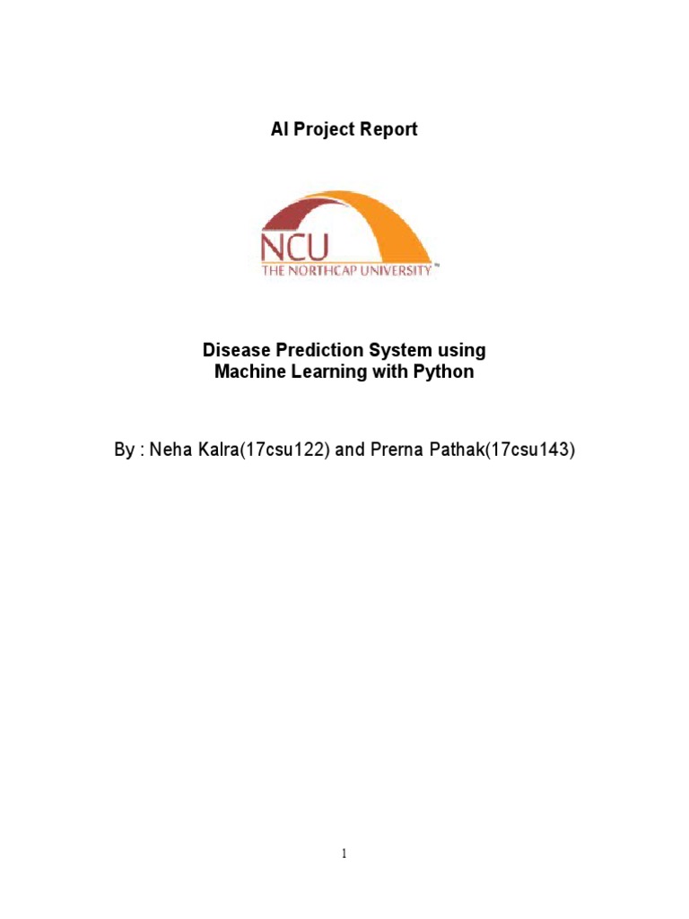 AI Project Report: By: Neha Kalra (17csu122) and Prerna Pathak (17csu143) | PDF | Statistical ...