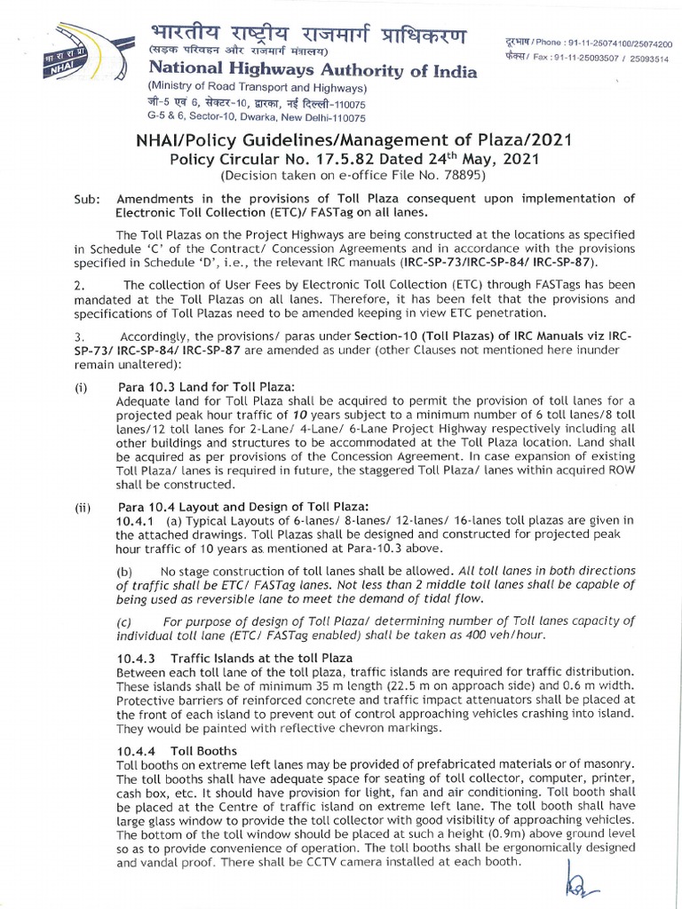 2021.05.24 NHAI Policy Circular No. 17.5.82 Reg. Amendement in ...