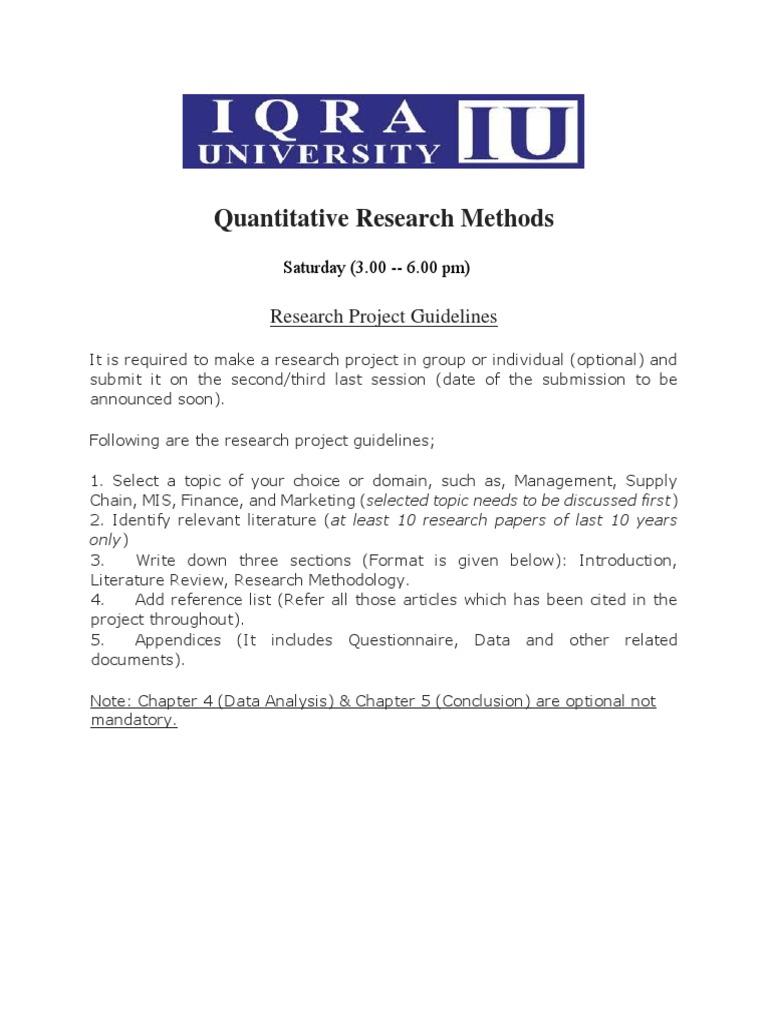 QRM Research Project Guidelines | PDF