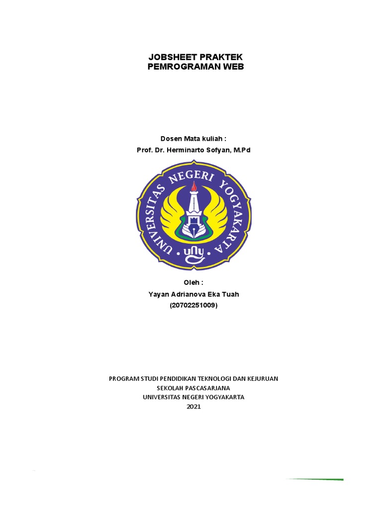 Jobsheet HTML untuk SMK Sintang | PDF