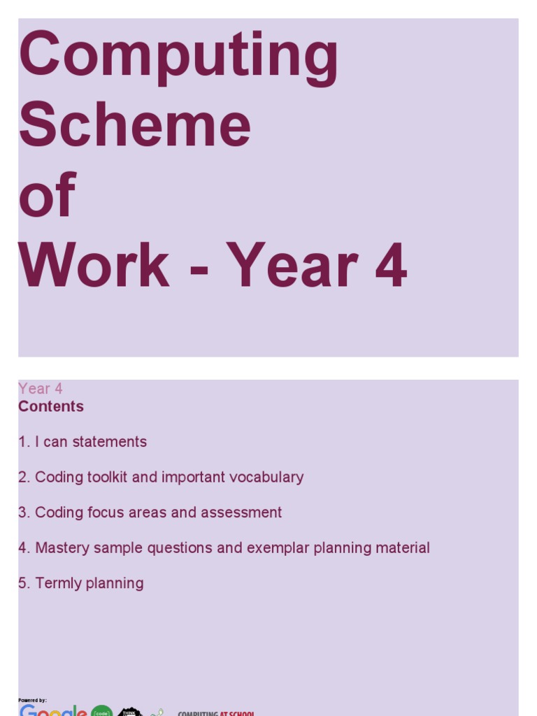 Year 4 Medium Term Planning | Computer Program | Programming