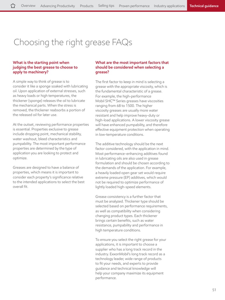 How To Choose Your Grease | PDF | Bearing (Mechanical) | Lubricant