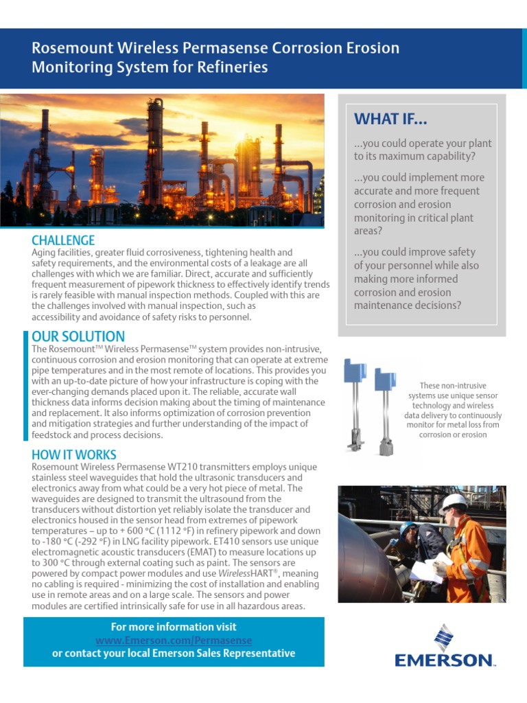 Flyer Rosemount Wireless Permasense Corrosion Erosion Monitoring System ...