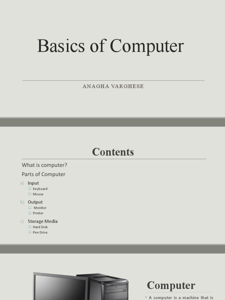 Computer Basics: Input, Output, Storage | PDF | Computers