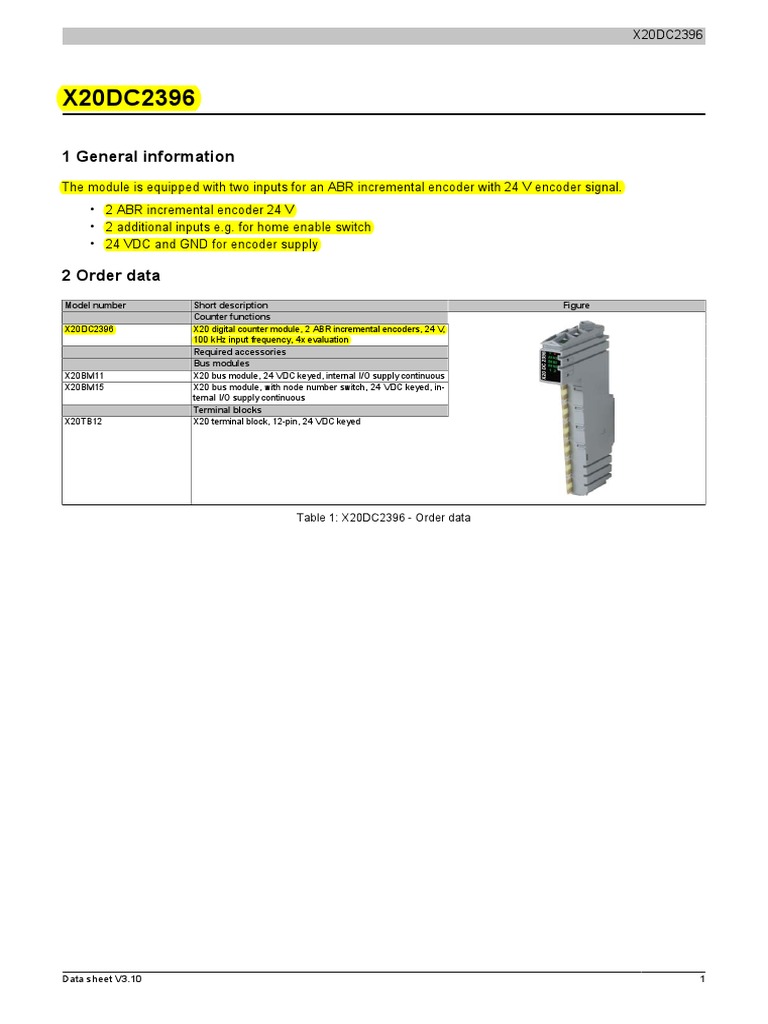 1 General Information: Model Number Short Description Counter Functions ...