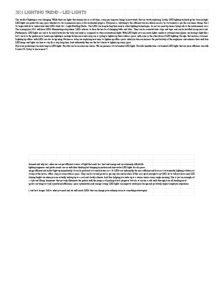 Untitled Spreadsheet - Sheet1 | PDF | Lighting | Light Emitting Diode