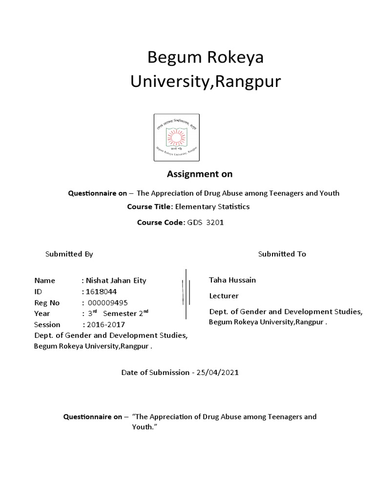 Begum Rokeya University, Rangpur: Assignment On | PDF