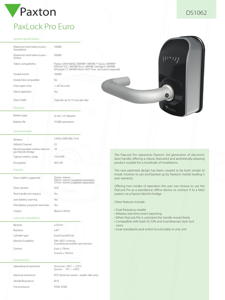 Paxlock Pro Euro | PDF | Information And Communications Technology ...