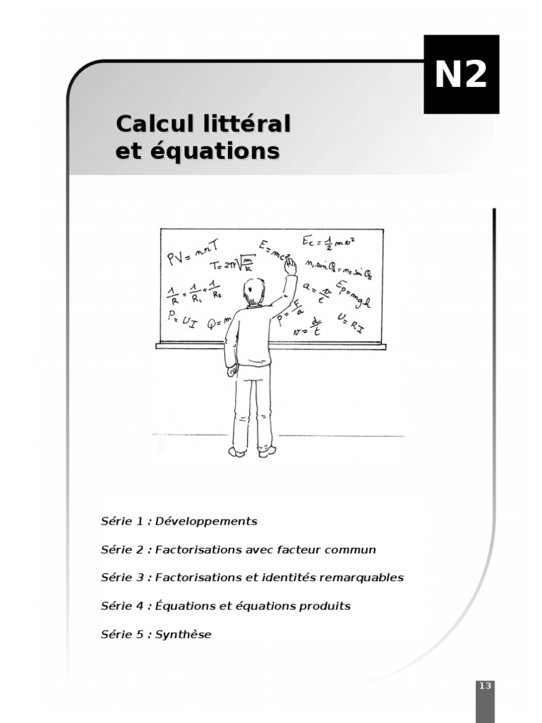 Chapitre Calcul Littéral | Descargar gratis PDF | Algèbre générale ...