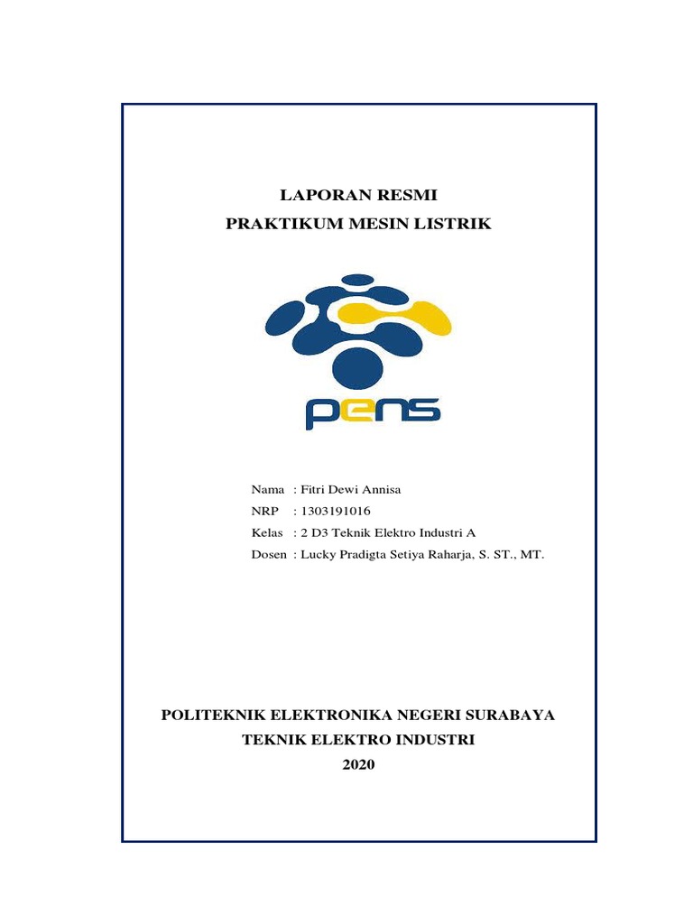 Fitri Dewi Annisa - LAPRES MESIN LISTRIK PERC. 6 | PDF