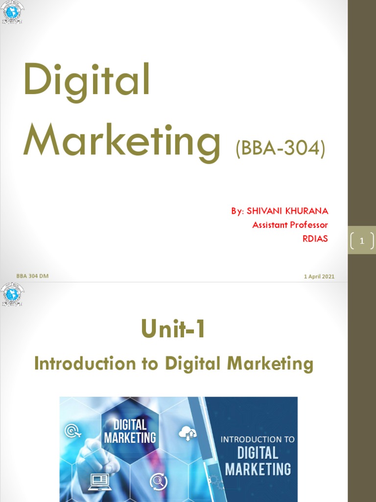 Digital Marketing: By: Shivani Khurana Assistant Professor Rdias | PDF ...