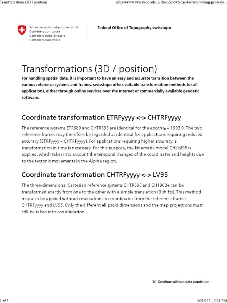 Transformations (3D - Position) | PDF | Geodesy | Geographic Data And ...