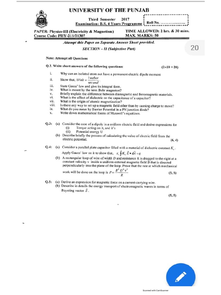 Physics Past Papers | PDF