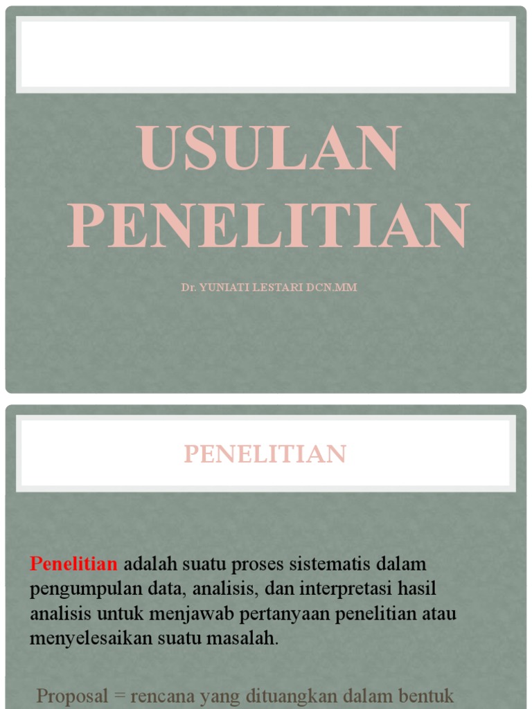 Usulan Penelitian NEW | PDF | Karier & Perkembangan