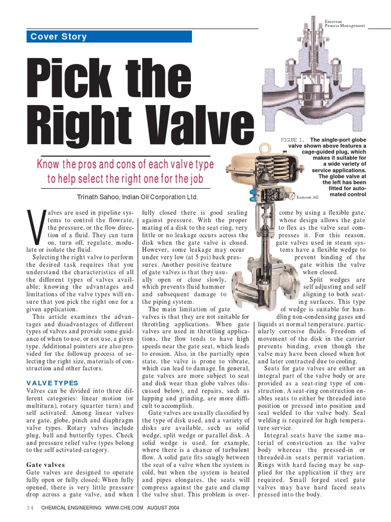 Pick The Right Valve | PDF | Valve | Deformation (Engineering)