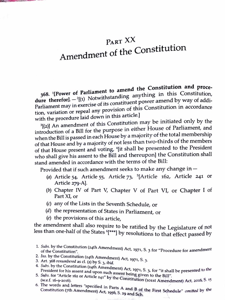 Amendment Procedures in Indian Constitution | PDF | Constitutional Amendment | Common Law