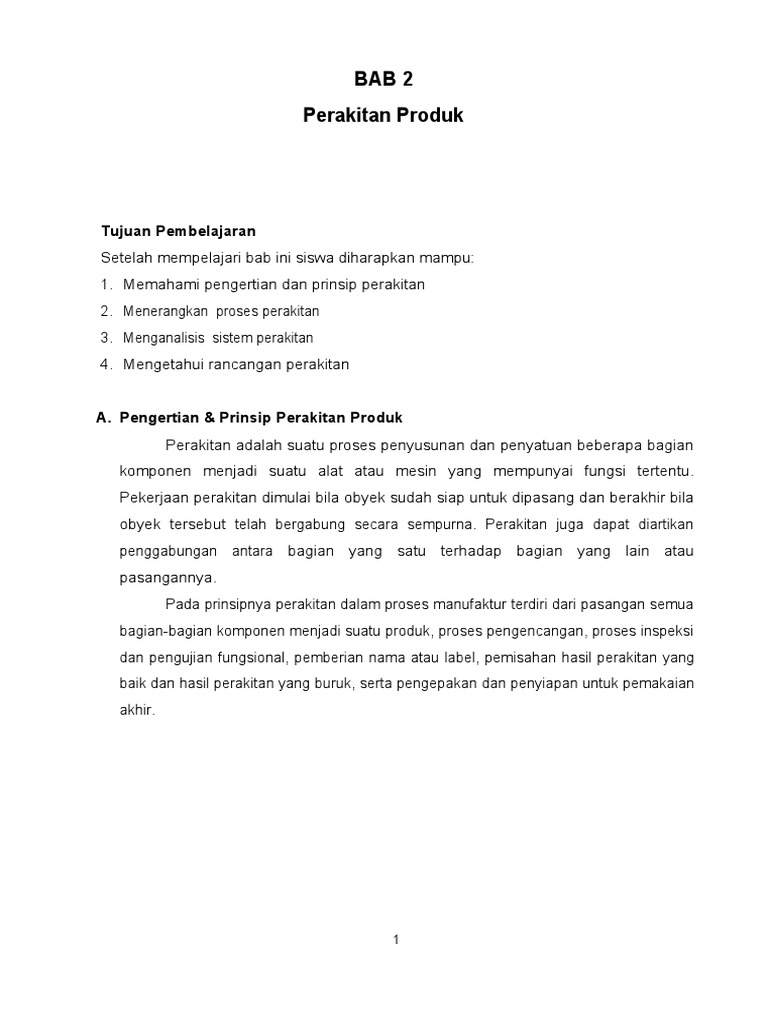 Bab 2 Perakitan Produk PKK Xii | PDF