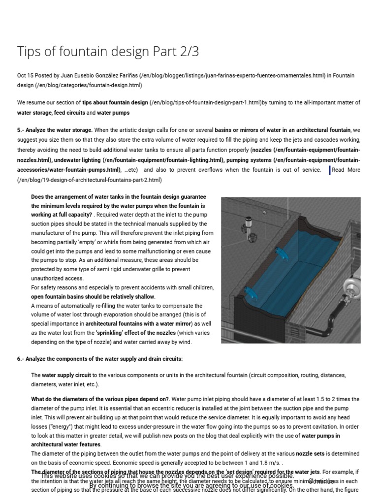 Fountain Design: Water Systems Guide | PDF | Pump | Nozzle