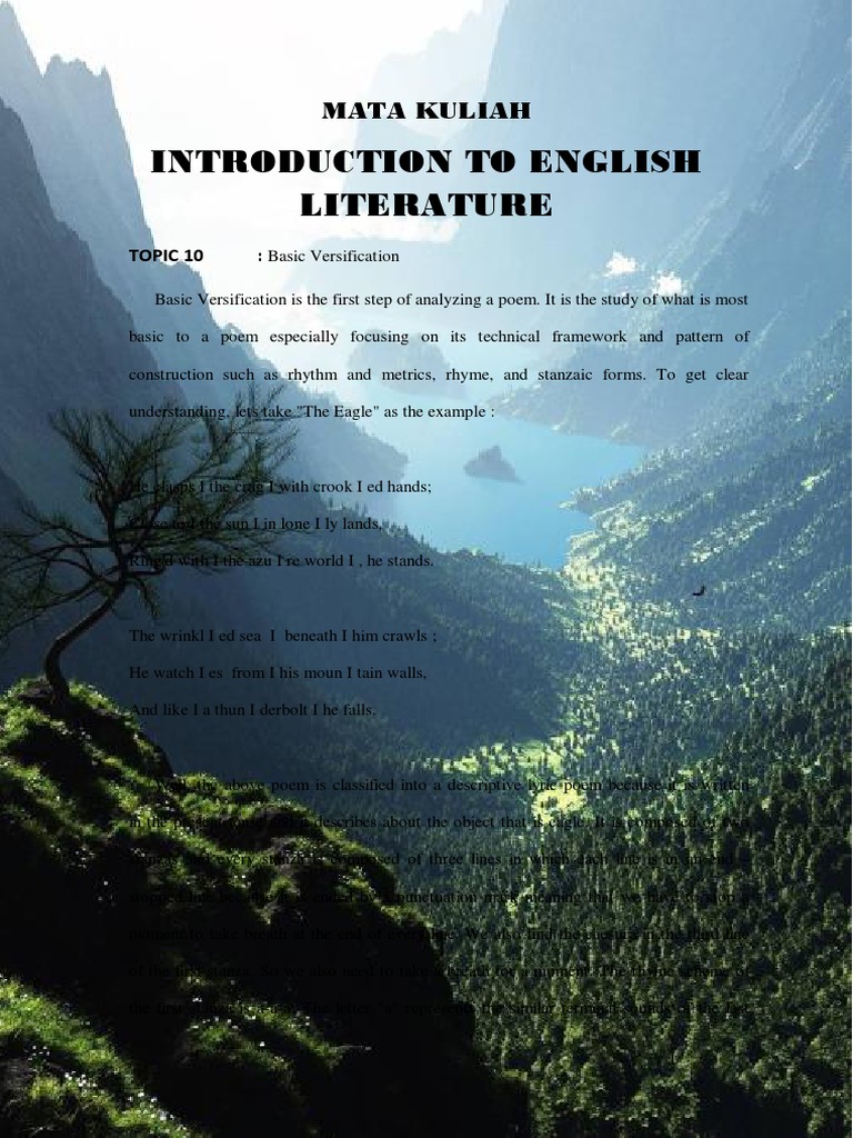 Introduction To English Literature: Mata Kuliah | PDF | Metre (Poetry ...