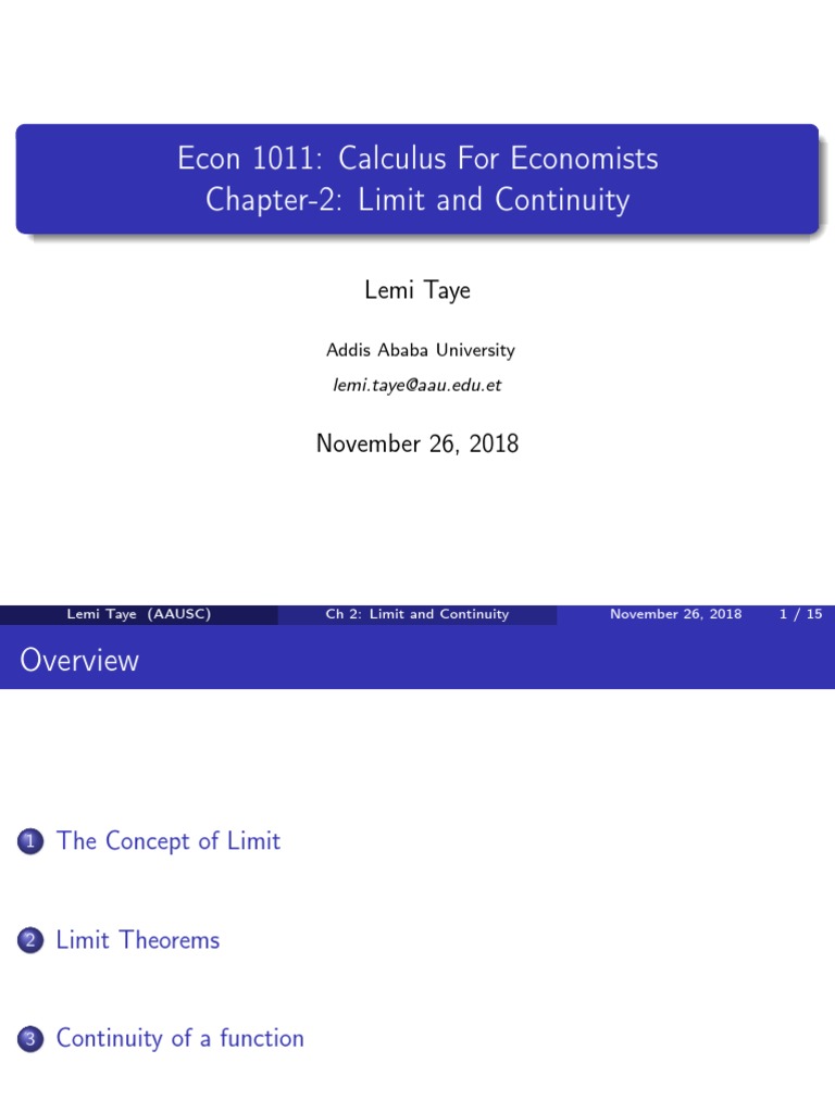 CH 2. Limit and Continuity | PDF | Continuous Function | Function (Mathematics)